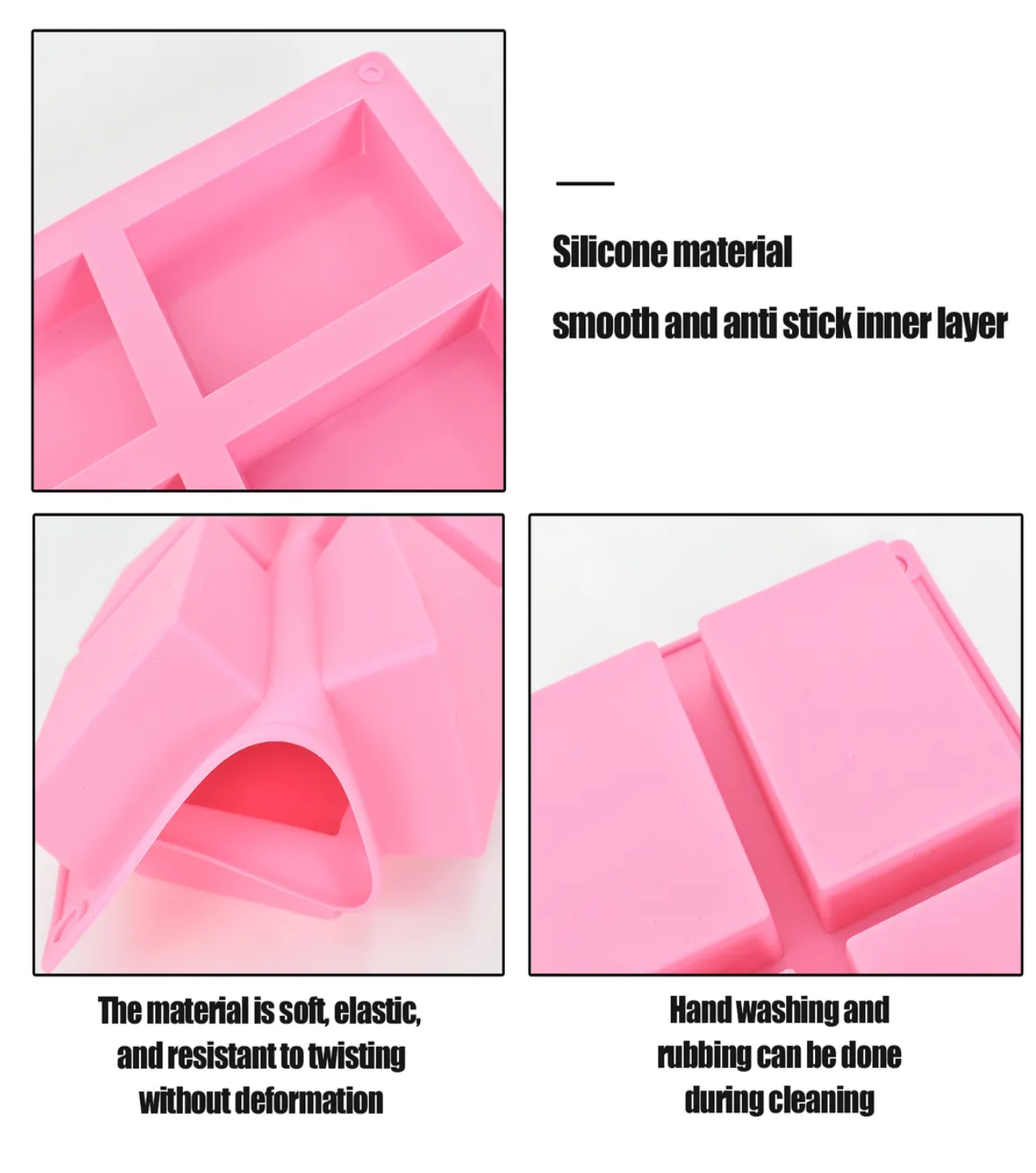 3 pcs Molde Rectangular de Silicon