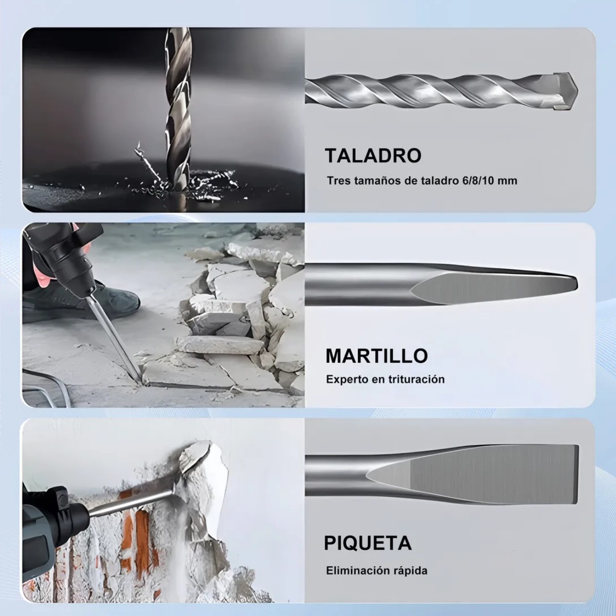 Rotomartillo Taladro de Impacto Sds Plus Roto Martillo Cincelador ...