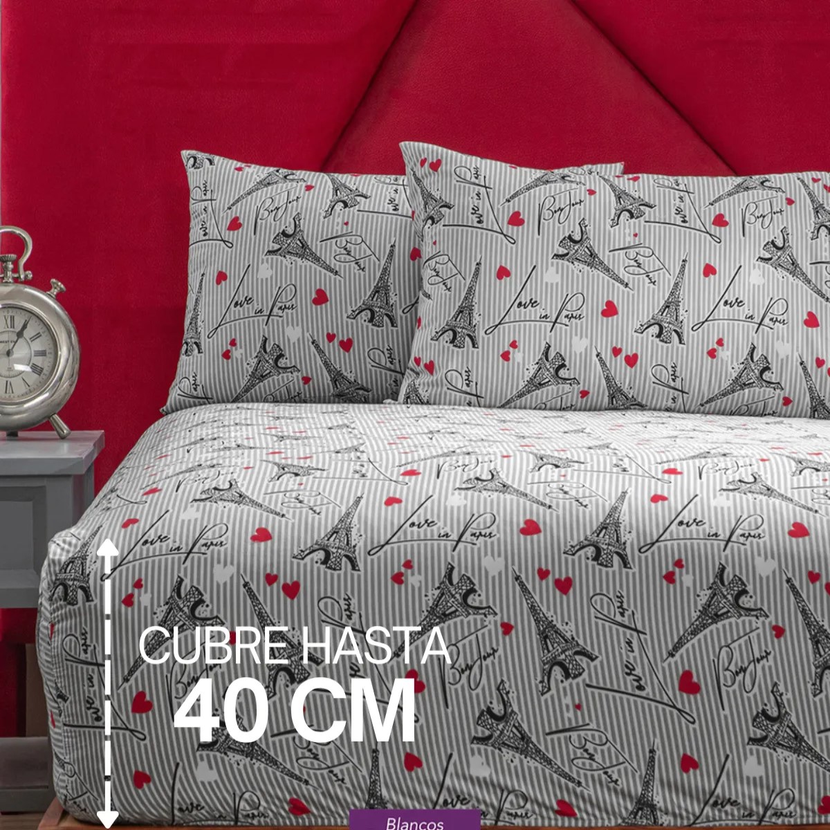 Juego de Sábanas Matrimonial Suave Blancos Azteca Color Love Gris