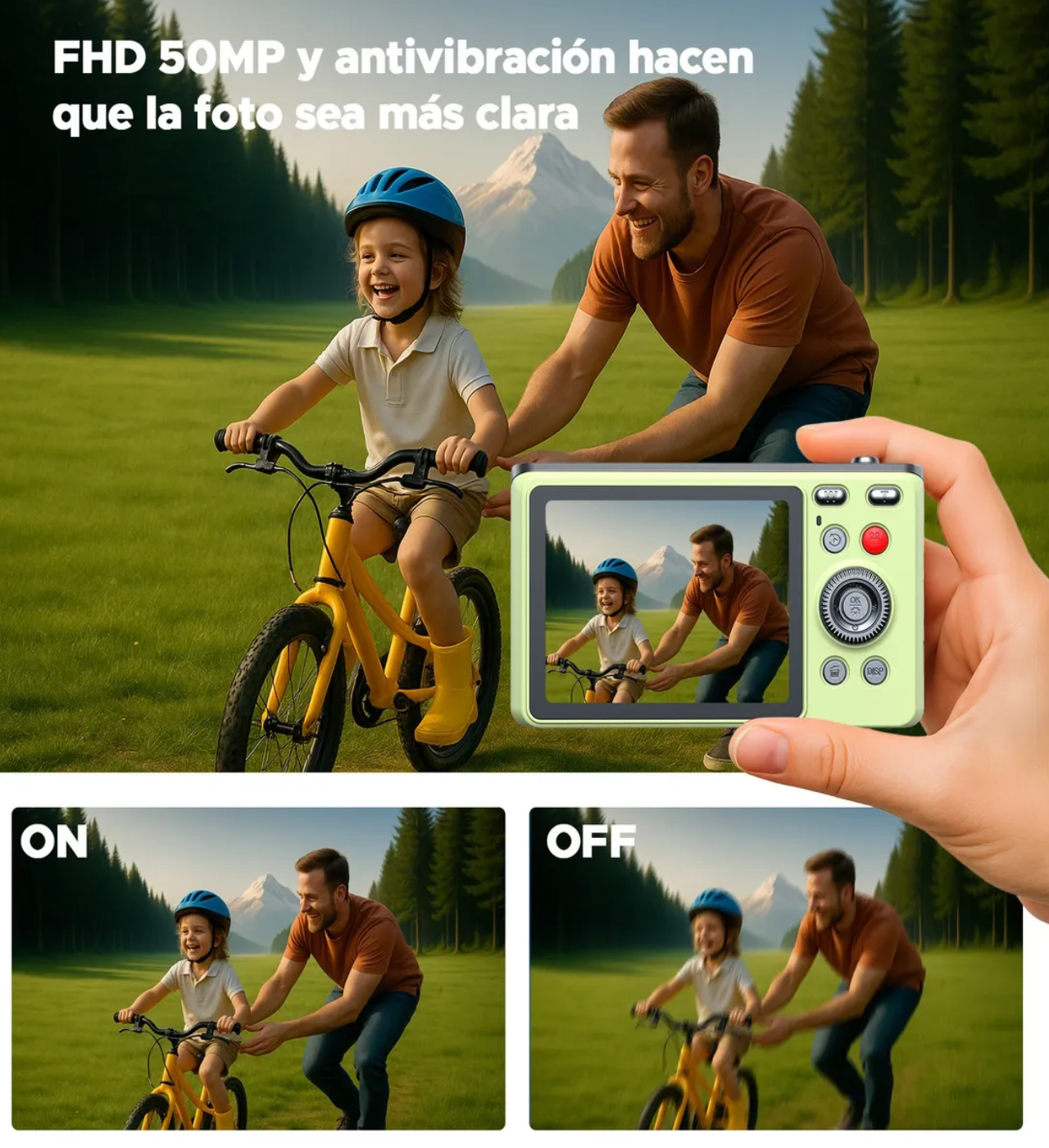 Cámara Digital 50mp 2k Autofoco Principiante +32gb Verde