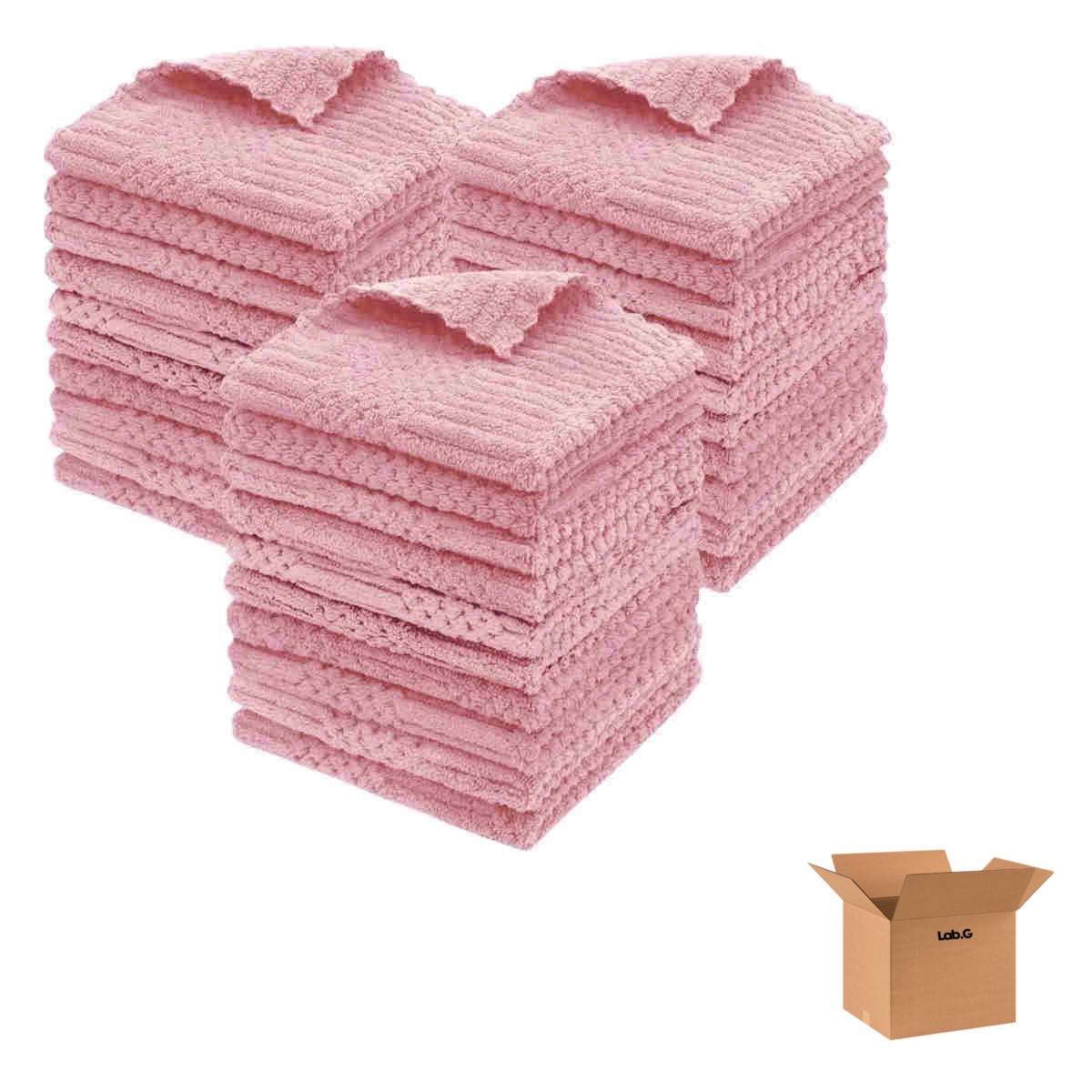 30 Toallas Faciales De Colores 100% Algodón 30x30cm Rosa