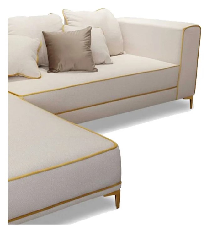 Sala Esquinera Moderna Modular blanco con dorado elegante Cómoda ...