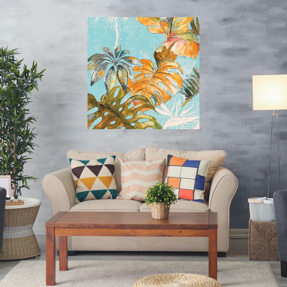 Cuadro decorativo - Canvas - Selva de Palmas sobre Azul I de Patricia ...