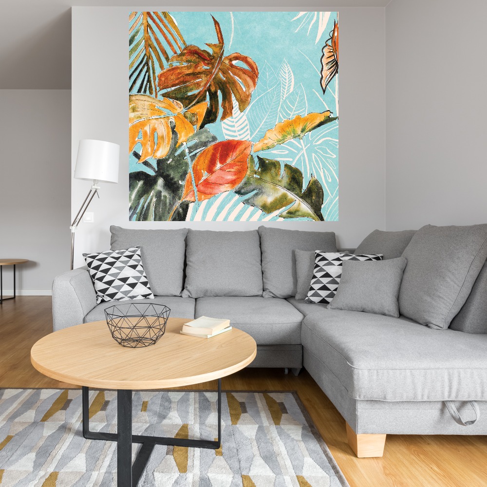 Cuadro decorativo - Canvas - Selva de Palmas sobre Azul II de Patricia ...