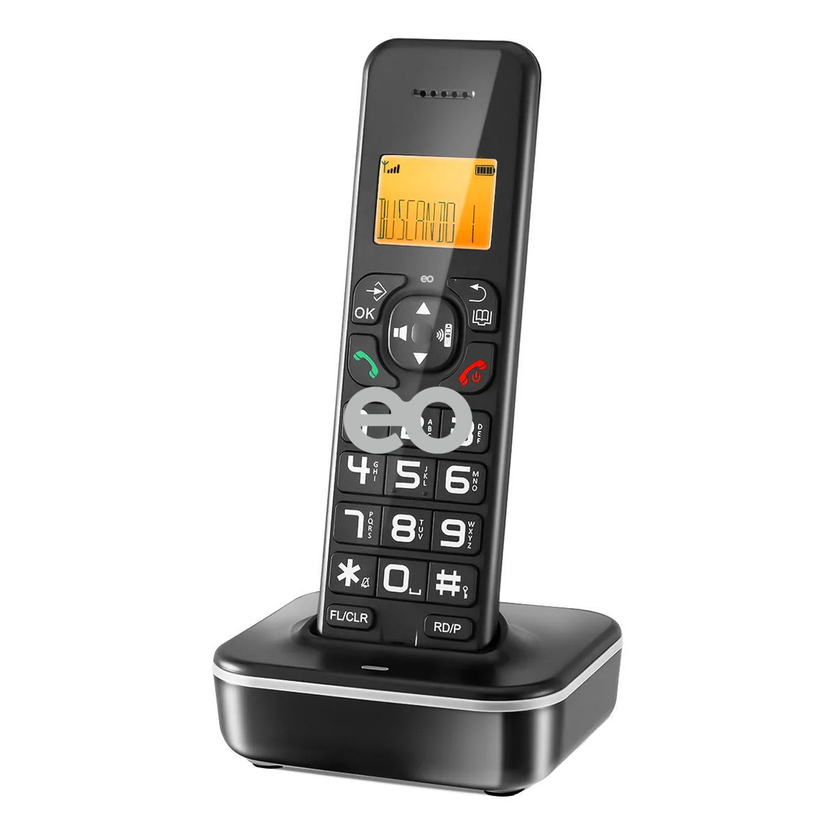 Teléfono Fijo Inalámbrico Con Pantalla Lcd, Agenda Telefónica Negro