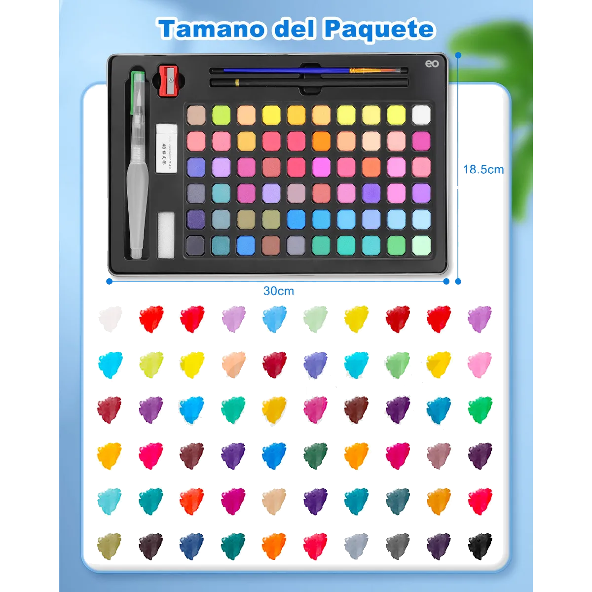 Kit Acuarelas Profesionales Pintura Acuarela Art 60 Colores (con 10 ...