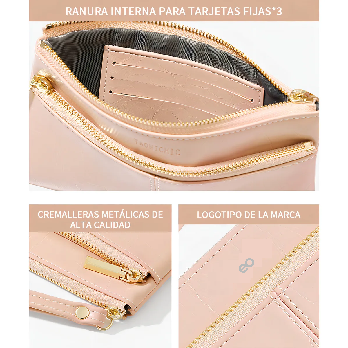Tarjetero Mujer Cartera De Dama Rosa