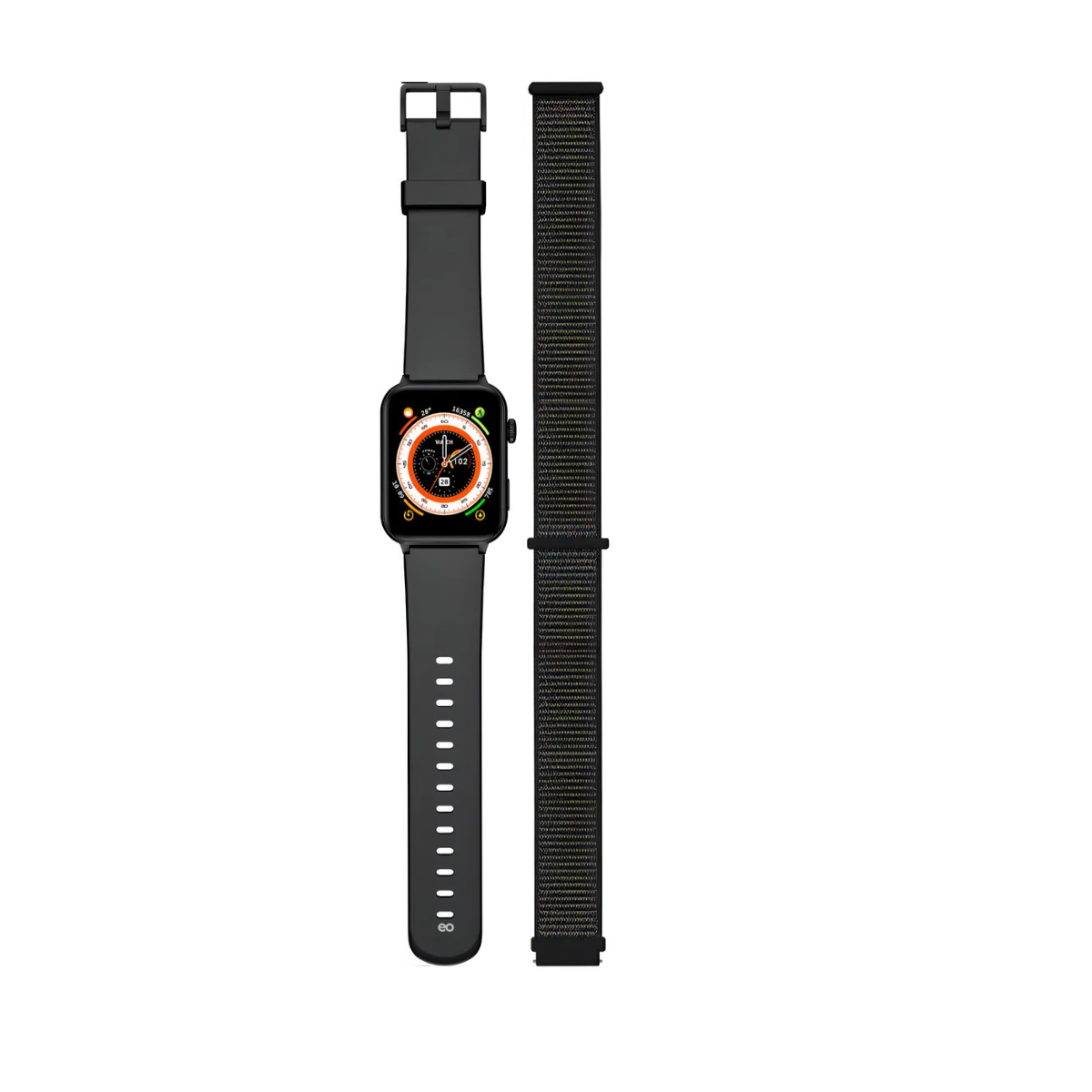 Reloj Inteligente Smart Watch Negro Pantalla 1.85" 2 Correas