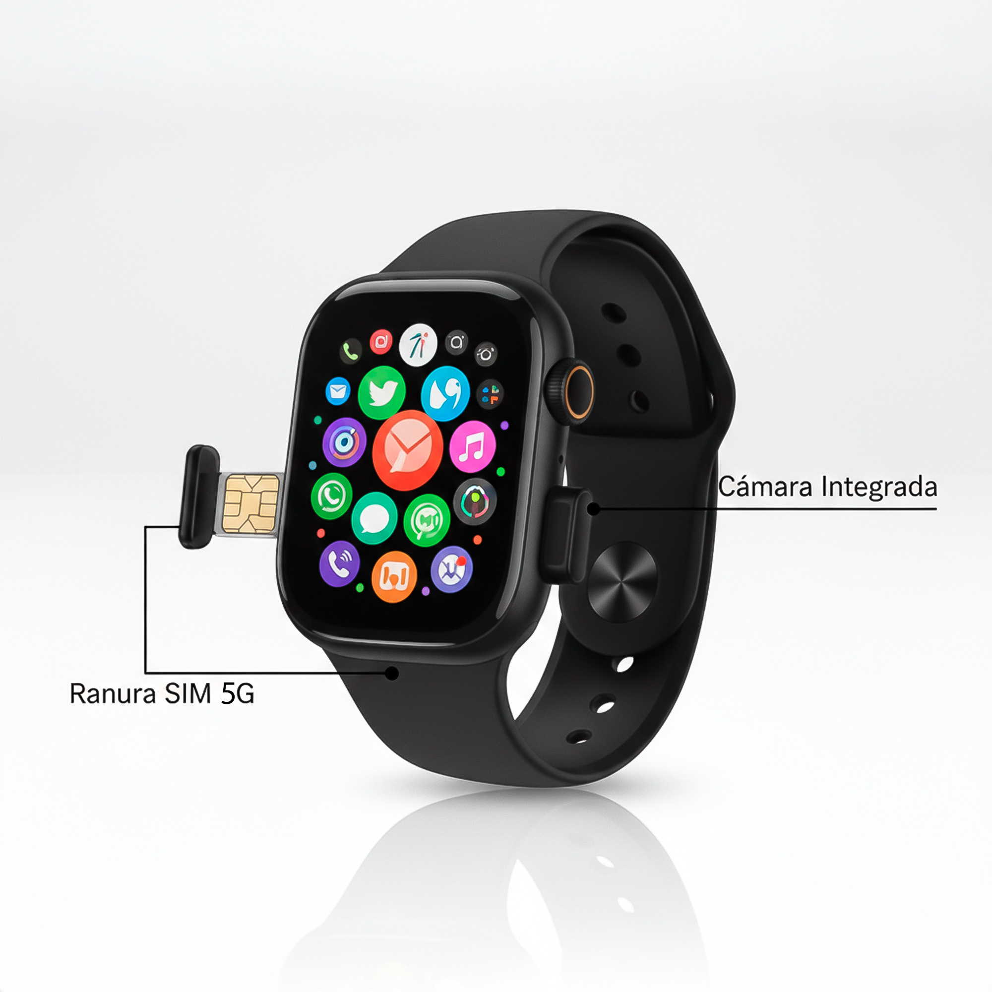 Smartwatch SIM-2000 | SIM 5G | Pantalla 2.2" | Cámara Integrada | ECG y ...