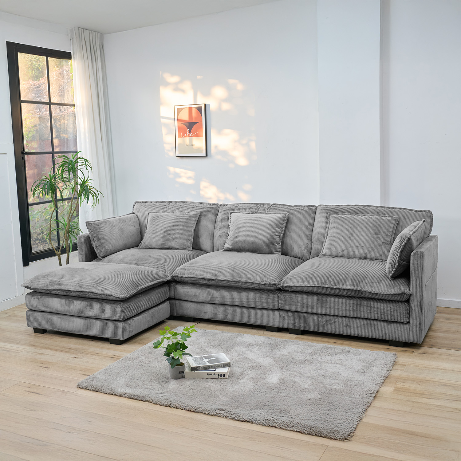 Sala Seccional Modular en Forma de L con Asientos Acolchonados para ...