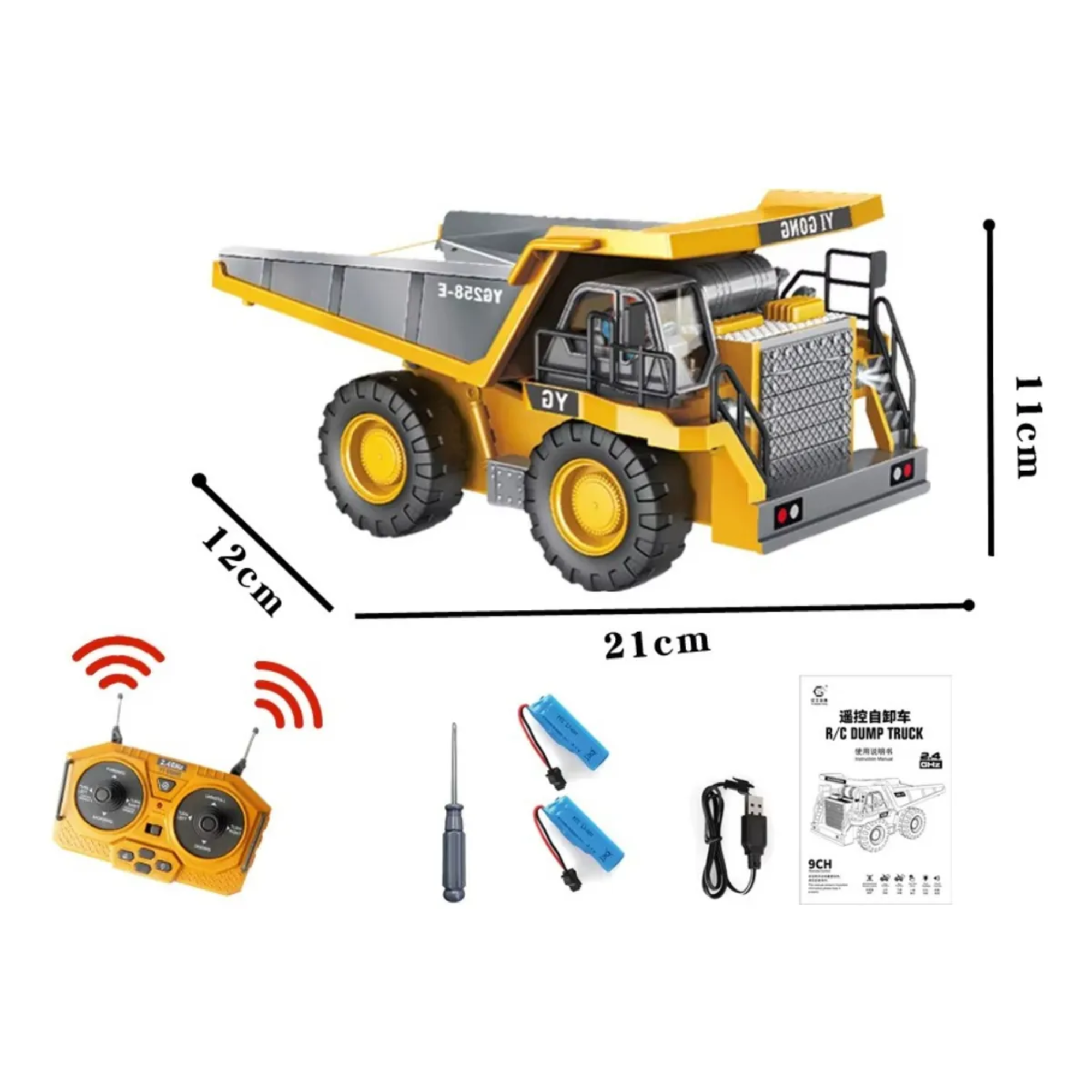 Juguete Maquina Camion De Volteo a Control Remoto 2 Colores Amarillo ...