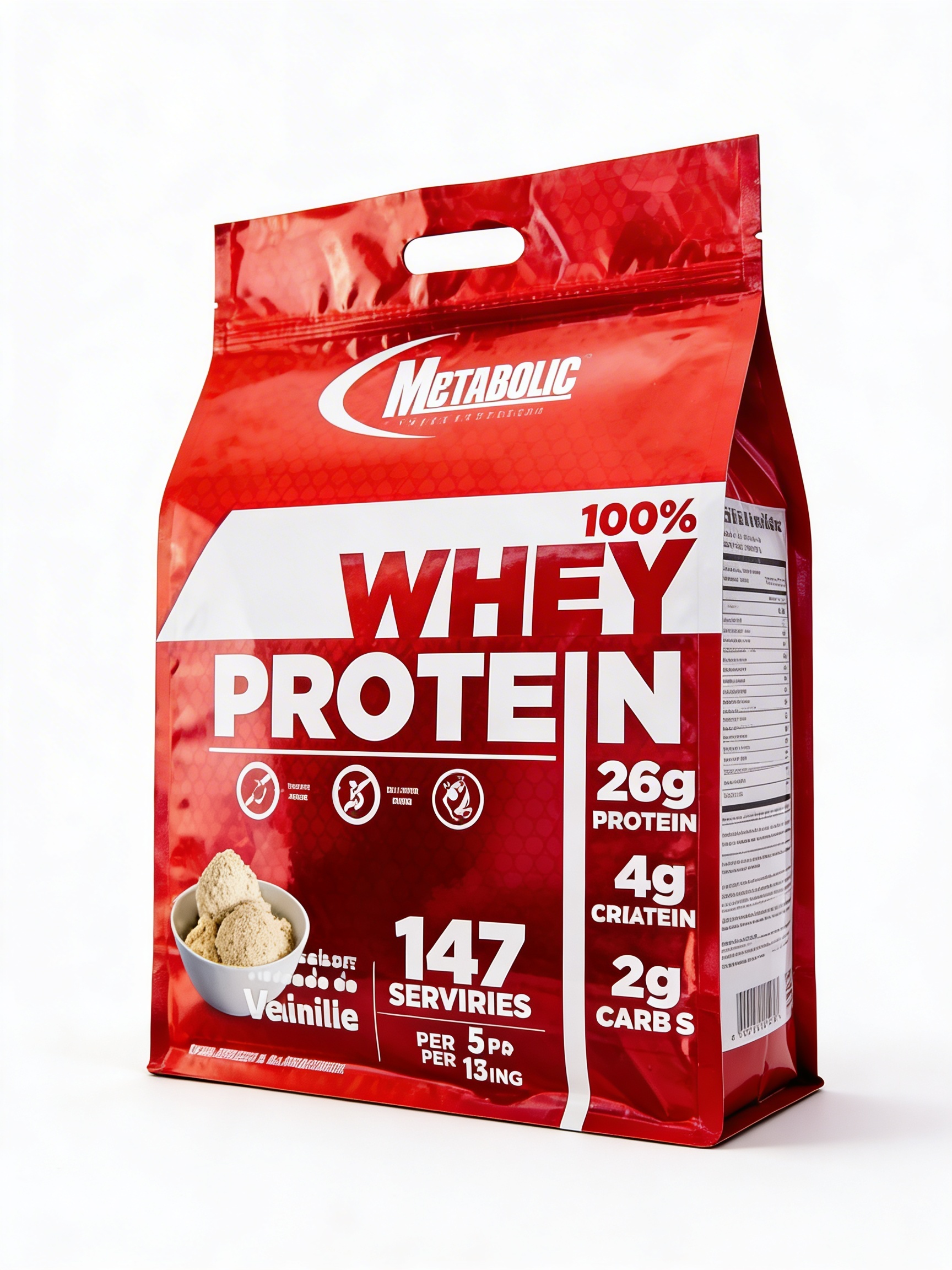 100% Whey Protein Metforce 13LBS 147 Serv Proteína + Creatina