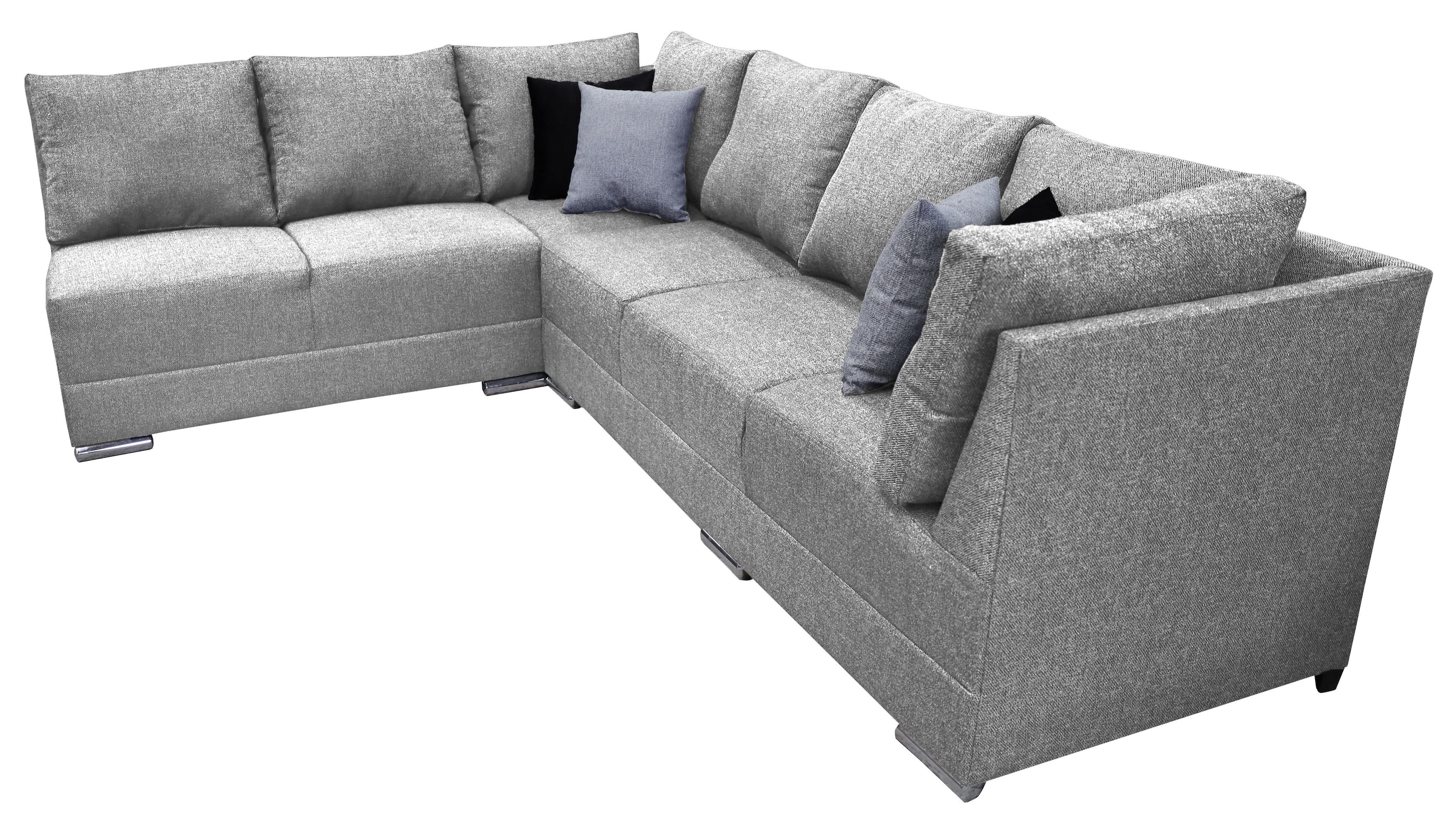 Sala esquinera El Bazar Store Tempo Gris plata 215 x 255 cmTela lino ...