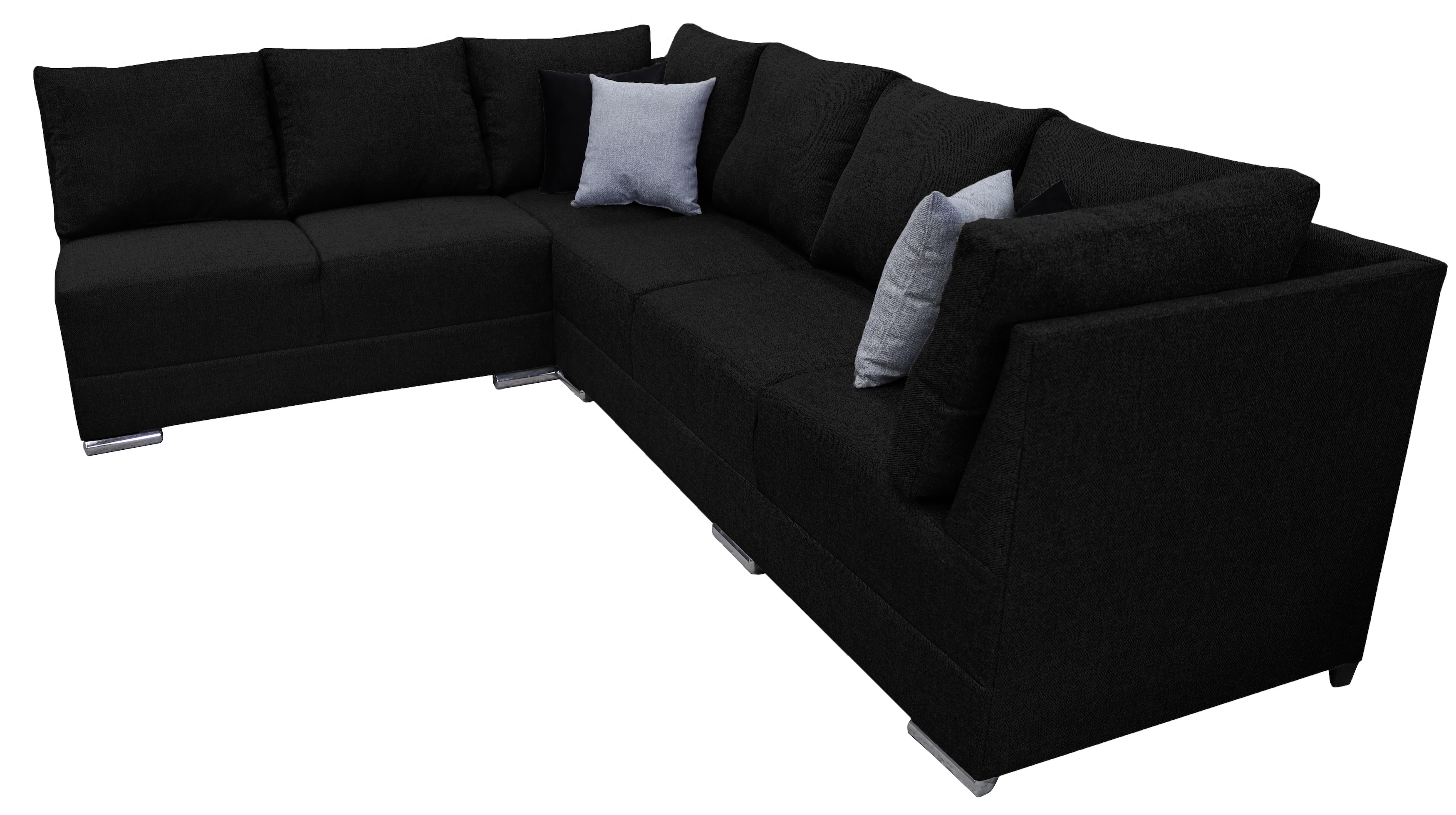 Sala esquinera El Bazar Storte Tempo Negro 215 x 255 cm Lino nacional ...