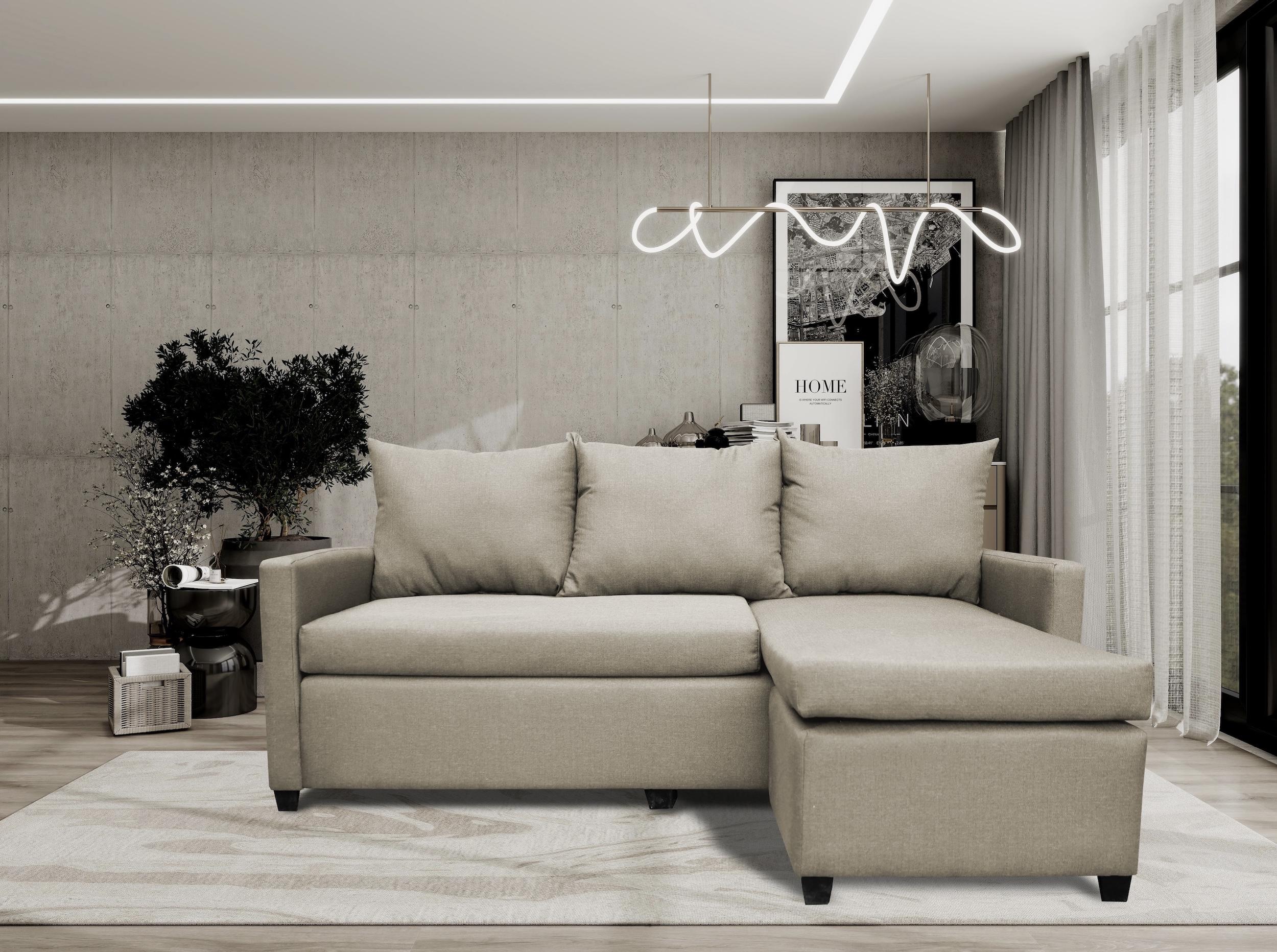 Sala Esquinera Modular El Bazar Store Vancouver Beige 175x130 cm Sofa ...