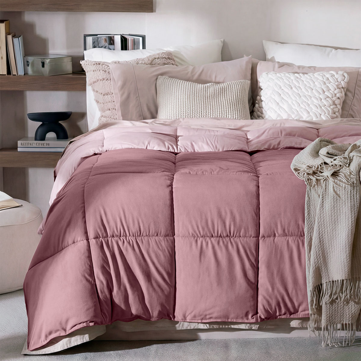 Edredón Acolchado Duvet Individual Hipoalergénico Vino Rosado /Rosa ...