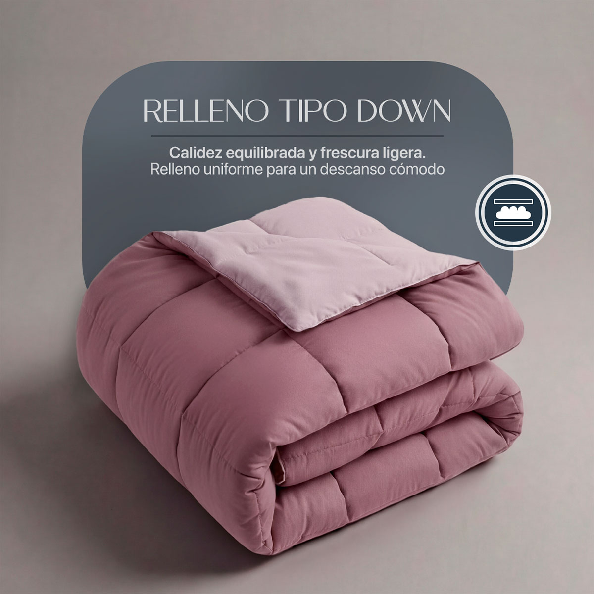 Edredón Acolchado Duvet Individual Hipoalergénico Vino Rosado /Rosa ...