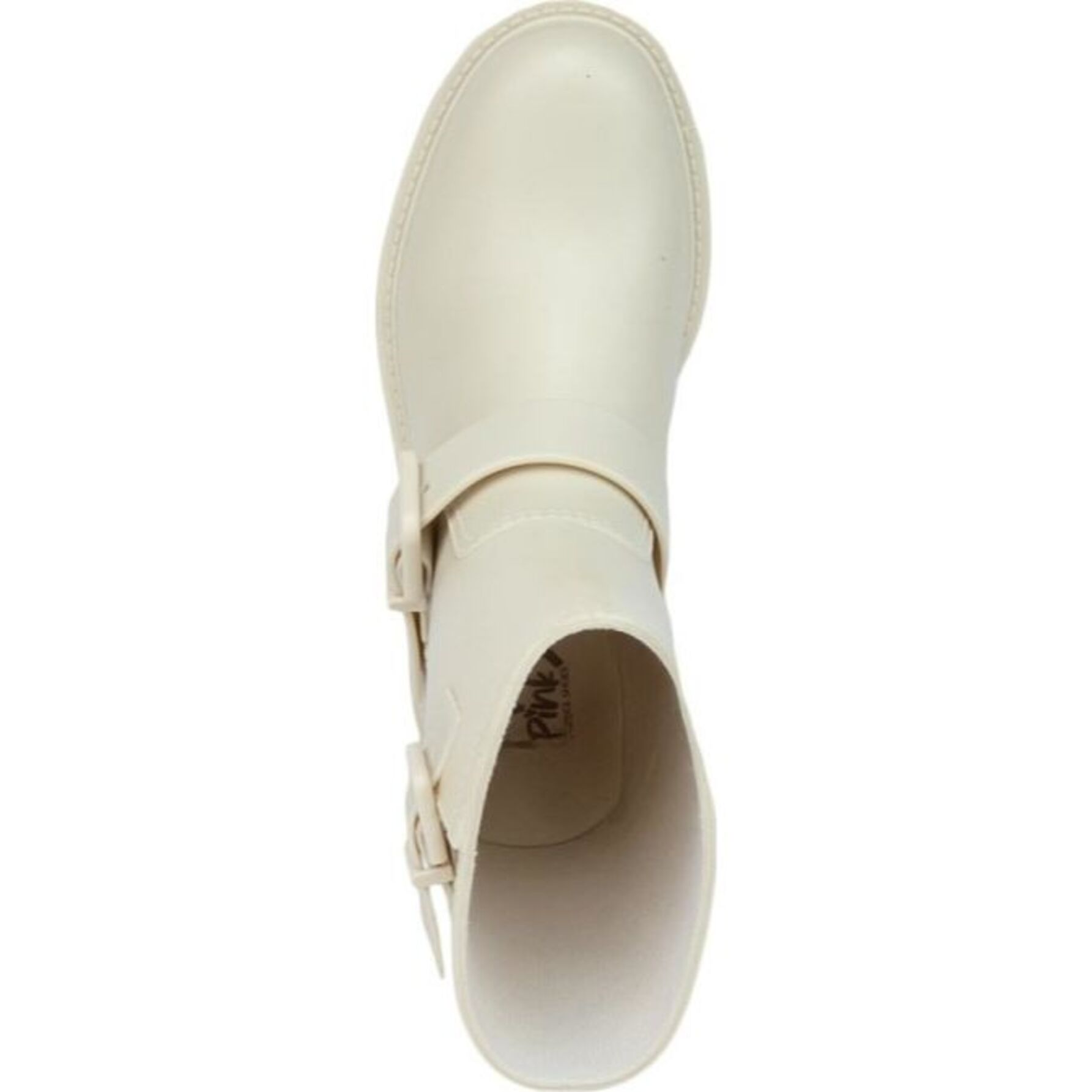 Botas de mujer, cortas, de lluvia, con acabado plástico, color beige ...