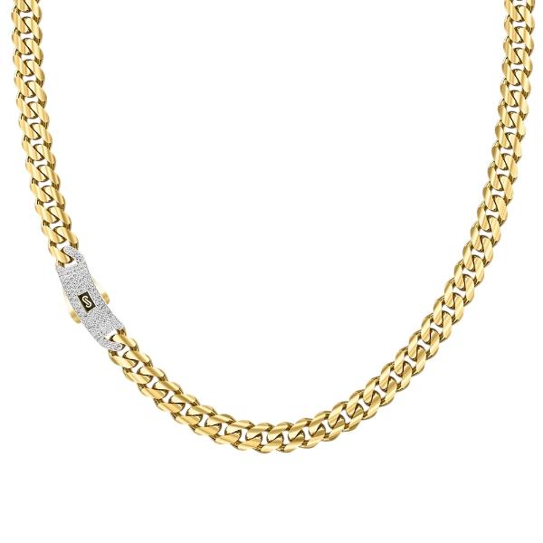 CADENA MONACO 50 CM CALIBRE 8.5 MM ORO DORADO 14 KILATES