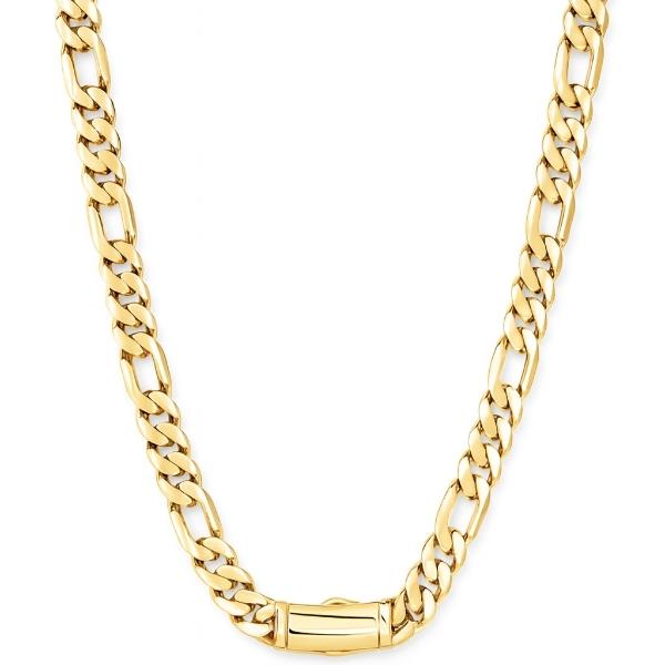 CADENA TIPO MONACO CARTIER 3X1 60 CM CALIBRE 7 MM ORO DORADO 14 KILATES