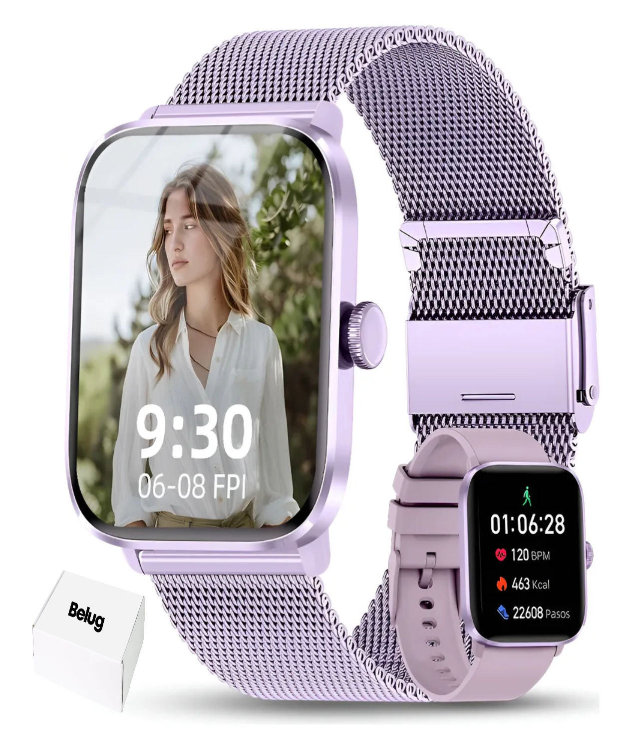 Reloj Inteligente Mujer 1.83 bluetooth Llamada Smartwatch violeta