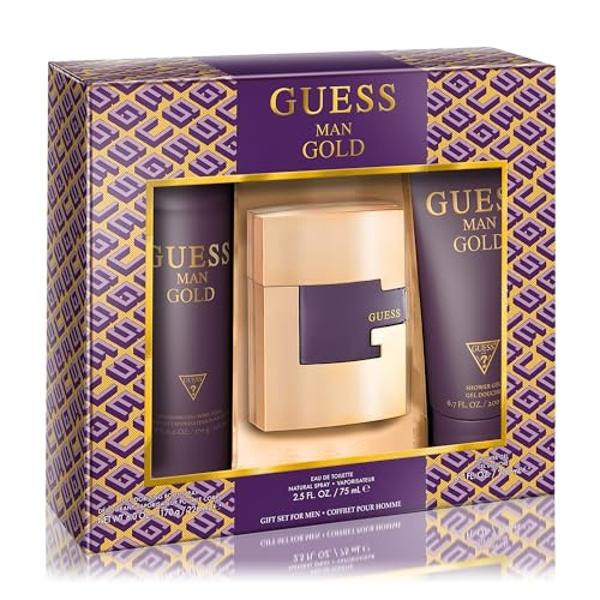 GUESS Man Gold - Set de regalo de 3 piezas para hombre (Eau de Toilette ...