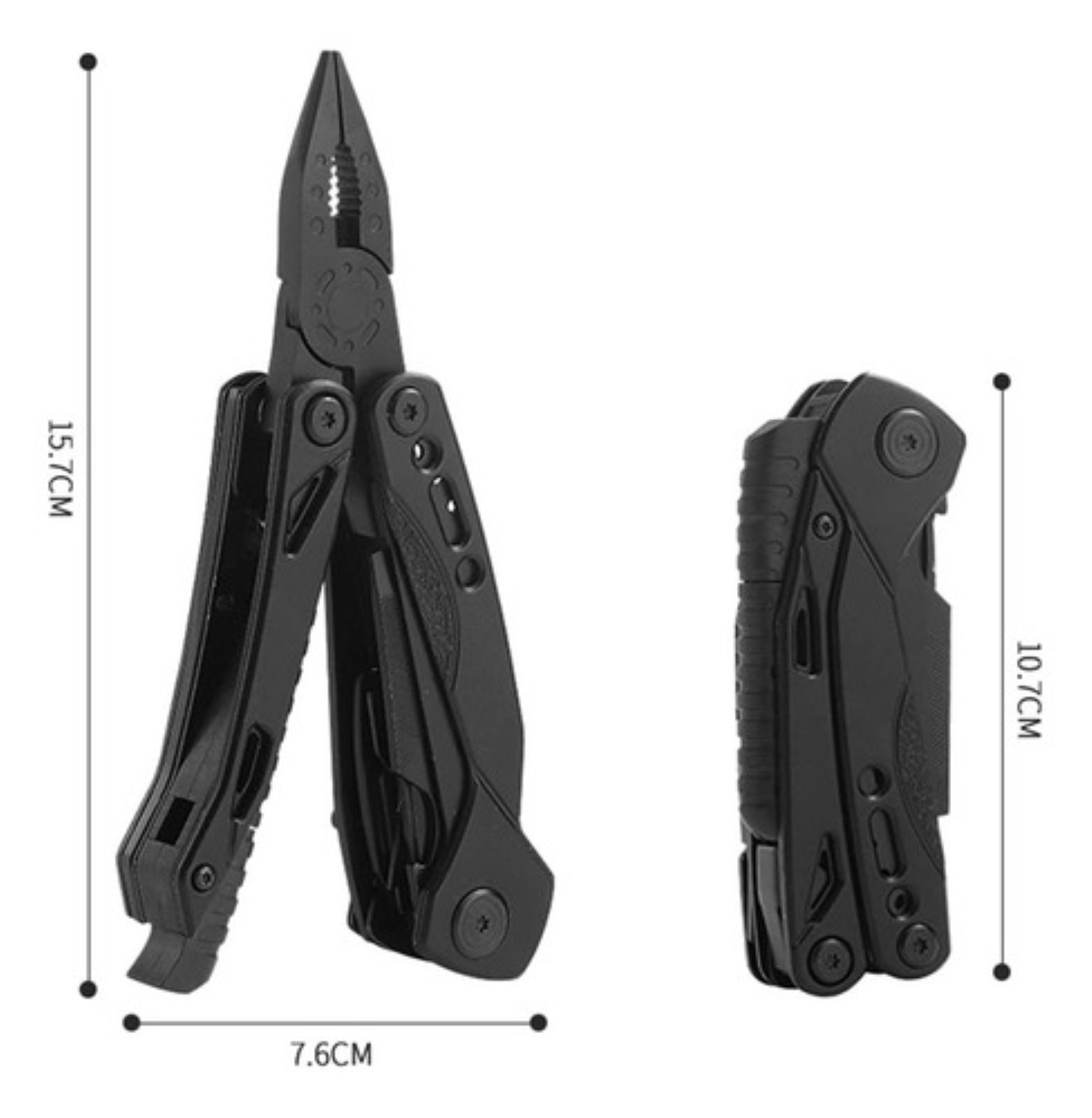Navaja Multiherramienta Pinzas Acero Inoxidable Camping Pesca Negra