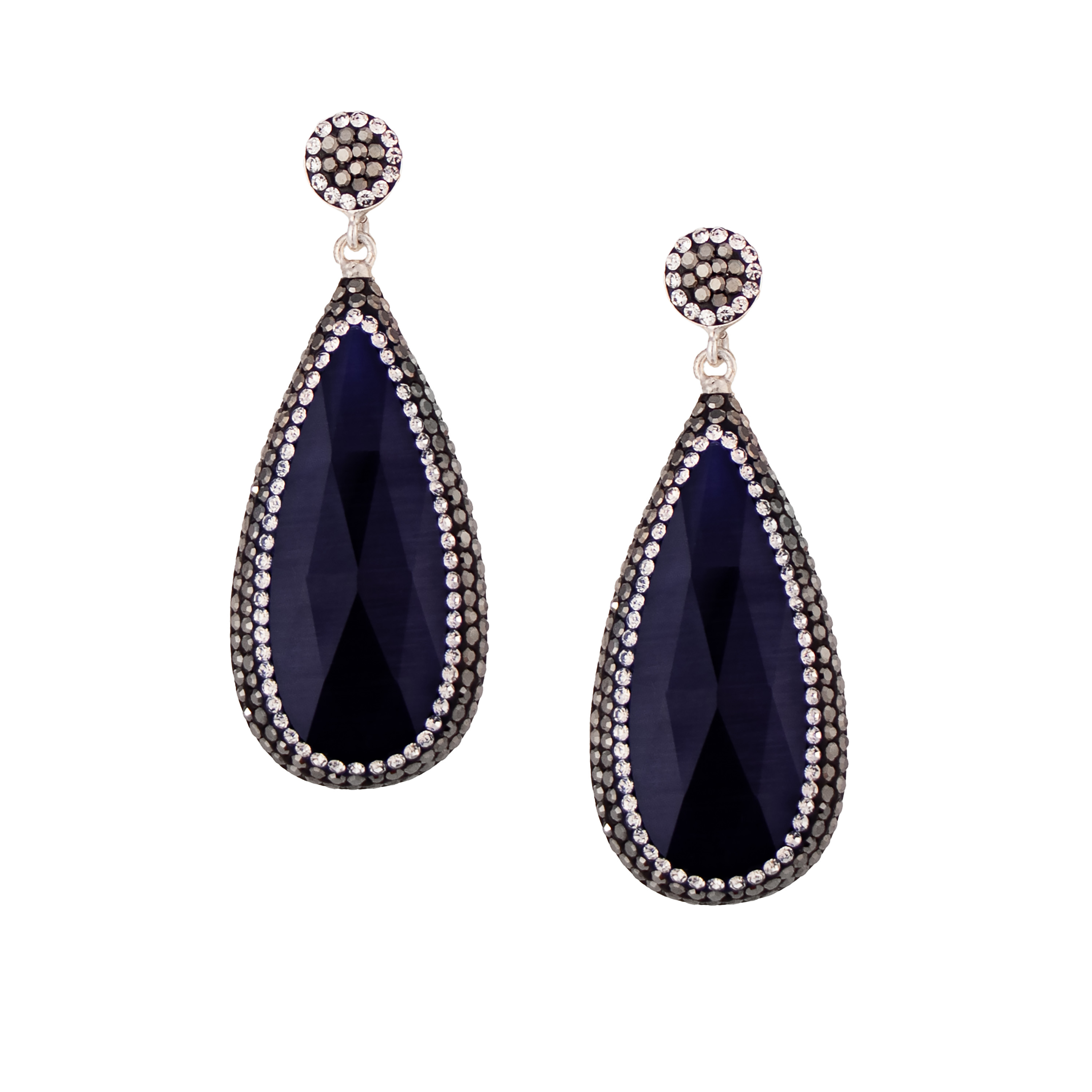 Aretes turcos Queen Farah de Plata 925, con baño de Rodio, gema de ojo ...