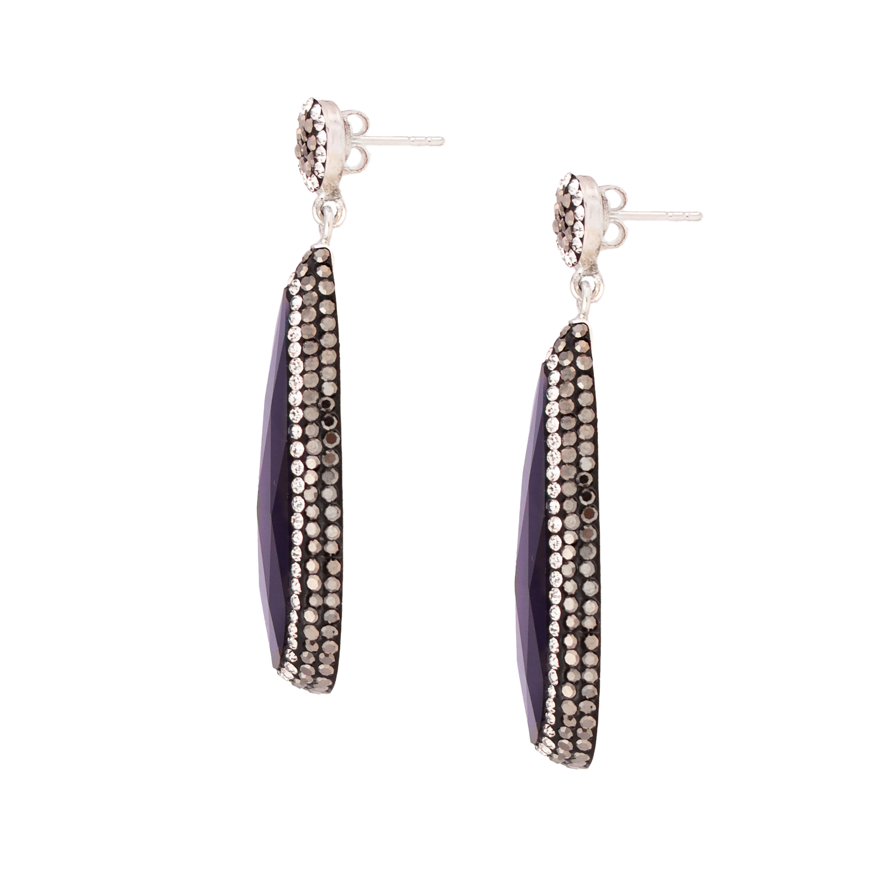 Aretes turcos Queen Farah de Plata 925, con baño de Rodio, gema de ojo ...
