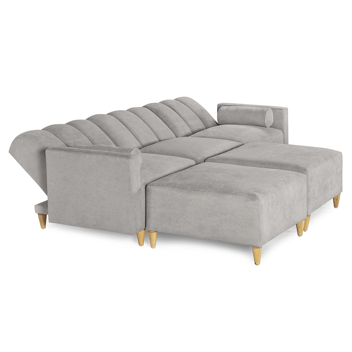 Sala de 5 modúlos Makora Kieran con Memory Foam, Color Gris Claro ...