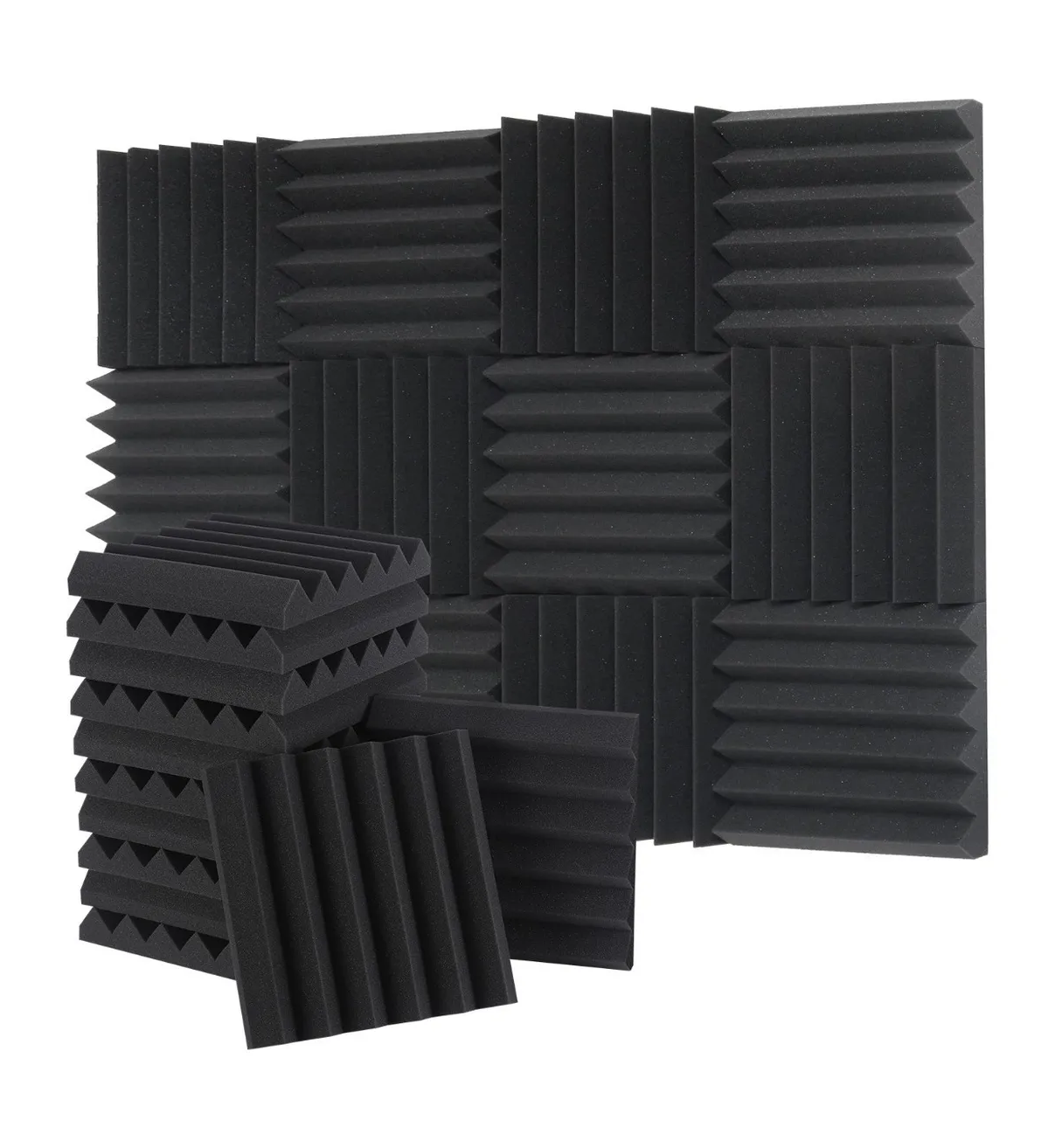 Kit 24 Paneles De Espuma Acustica 30x30x5cm Alta Densidad Malubero ...