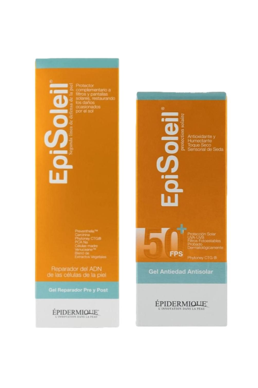 KIT TRATAMIENTO FACIAL EPISOLEIL 50+ y EPISOLEIL GEL PRE-POST