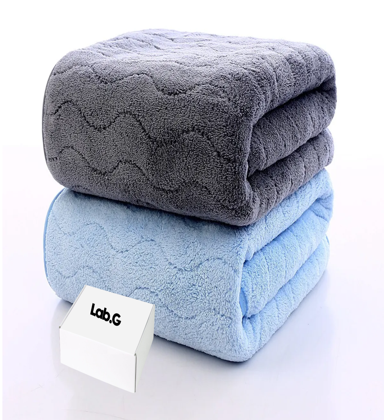2 Piezas Tuallas Toallas Baño Completo Grande 70×140 Cm Azules