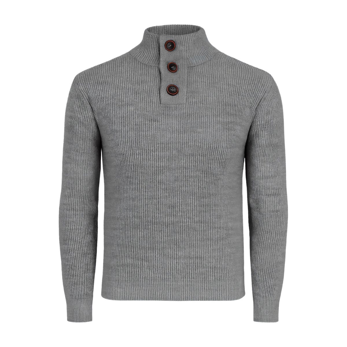 Suéter Tejido Cuello Alto Color Gris Con Botones Para Hombre CHB Chili ...