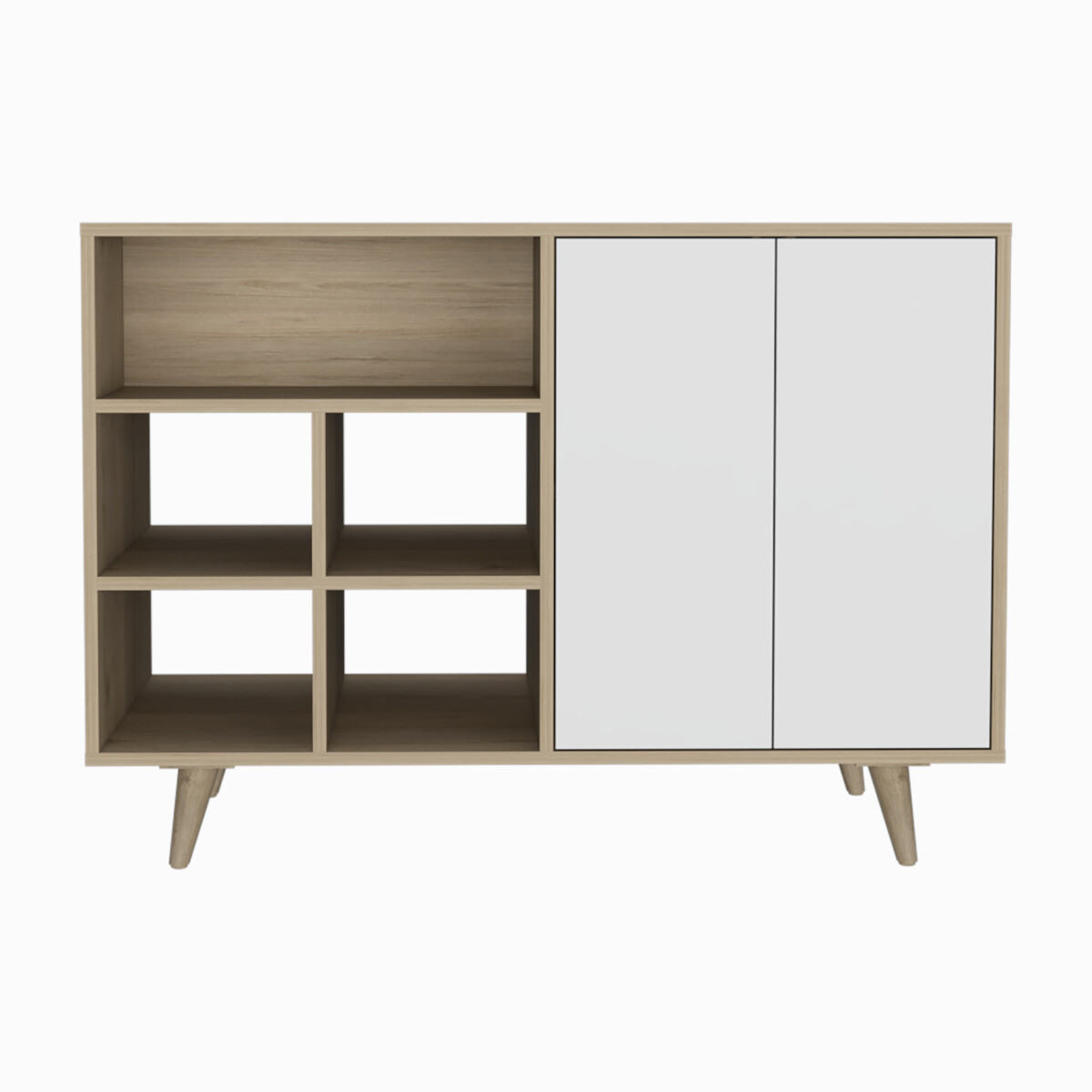 Mueble recibidor armable para sala con zapatera y entrepaños modelo ...